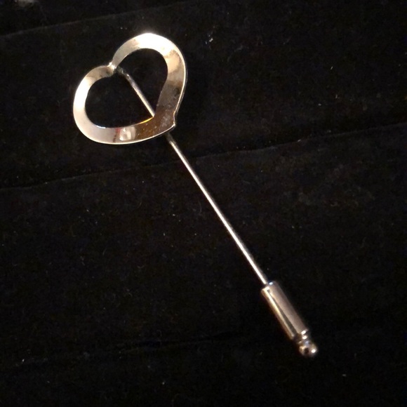 Jewelry | Vintage Sterling Silver Heart Shaped Stick Pin | Poshmark